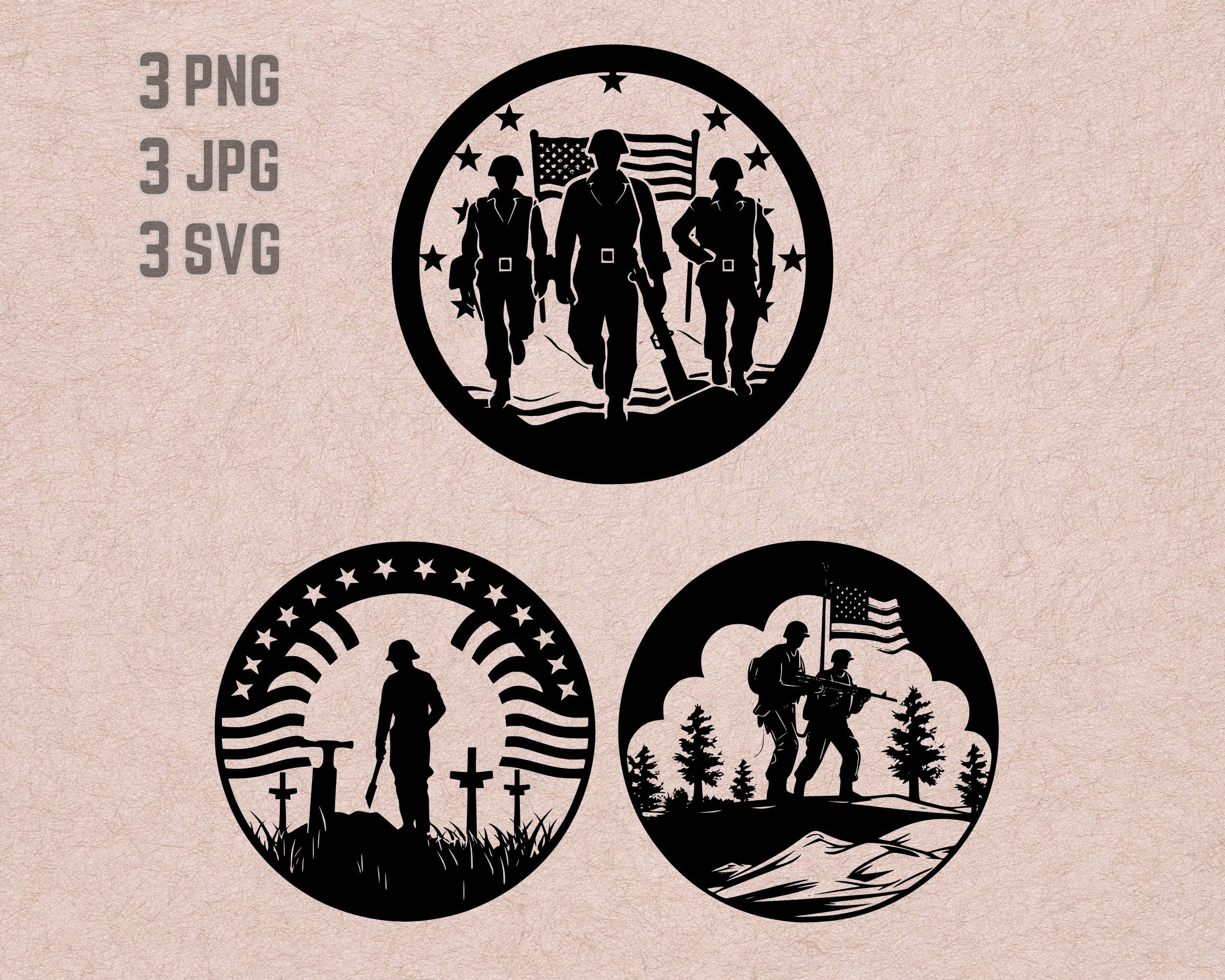 Memorial Day SVG Designs, Memorial Day Logo Vector, US Soldiers Png, US ...