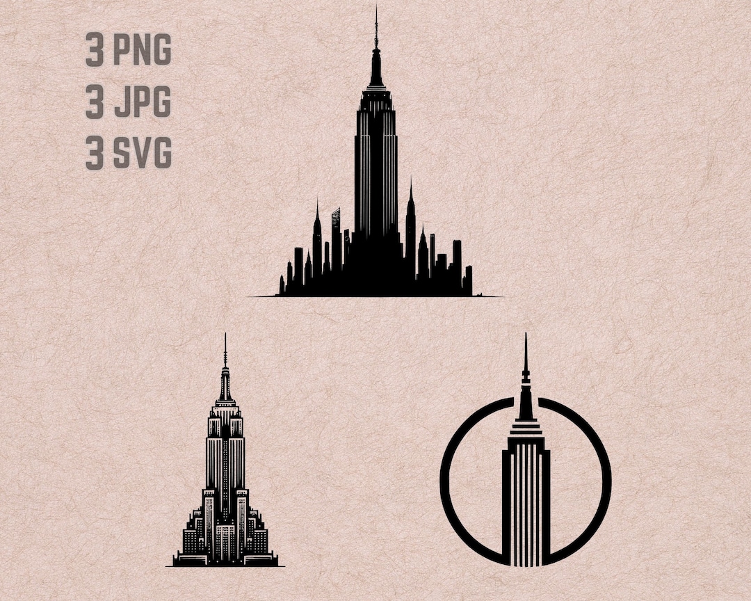 Empire State Building SVG Designs, Empire State Building Logo, New York ...