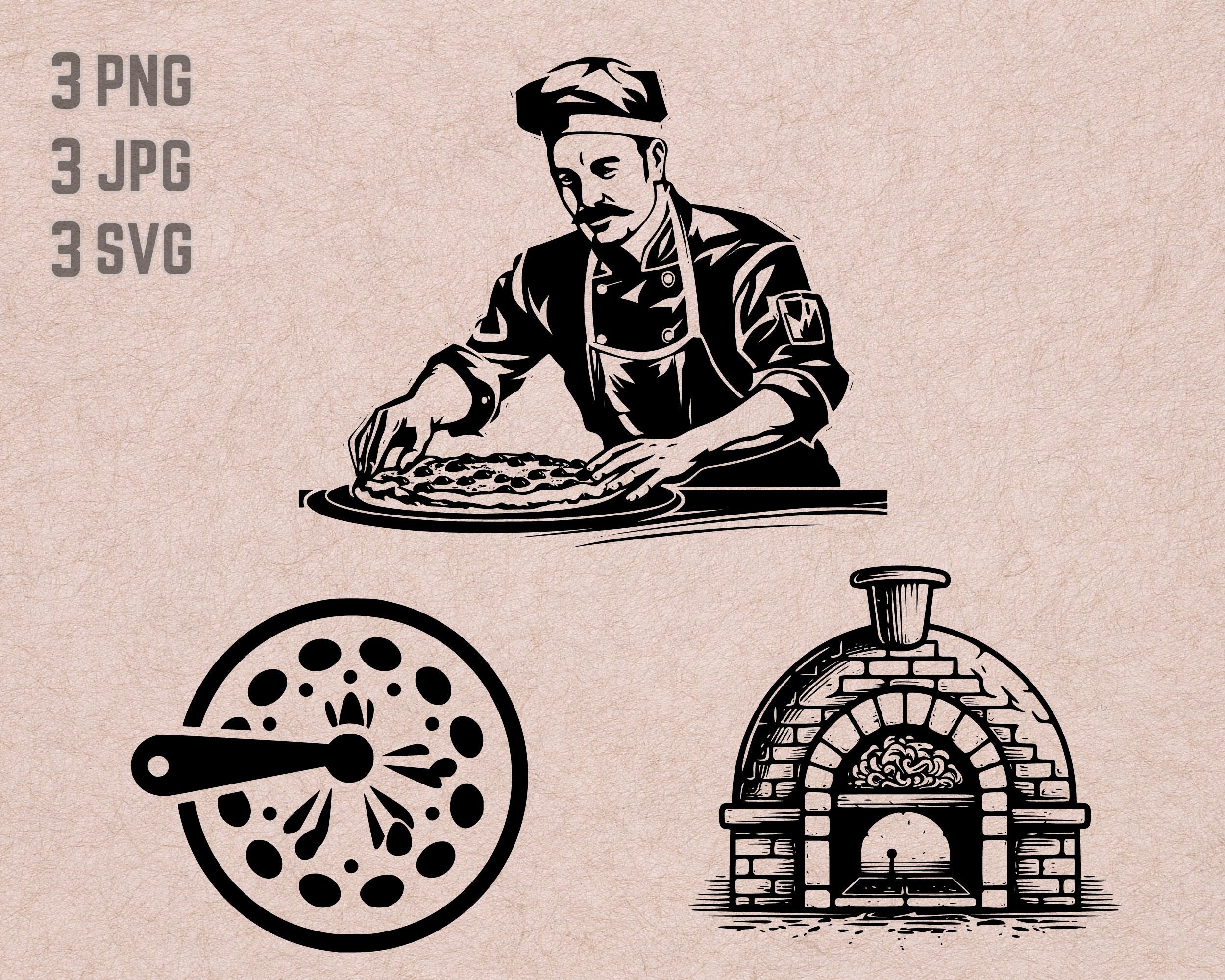 Pizza Chef SVG Designs, Pizza Oven Vector, Fast Food PNG, Italian Food ...