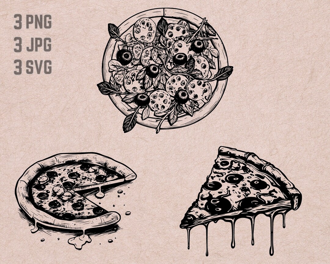 Pizza SVG Designs, Cheese Pizza Slice Vector, Fast Food PNG, Italian ...