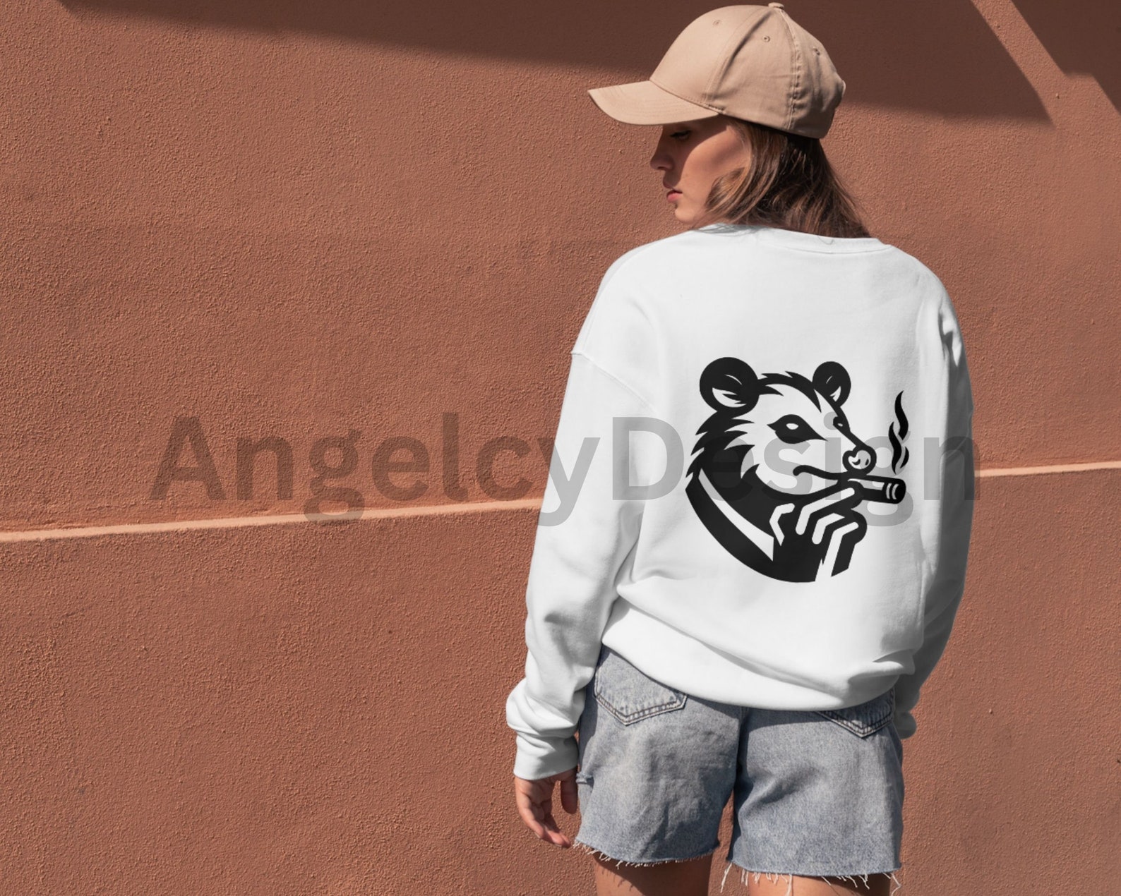 Possum SVG Designs, Possum Logo, Cowboy Hat Possum Vector, Smoking ...