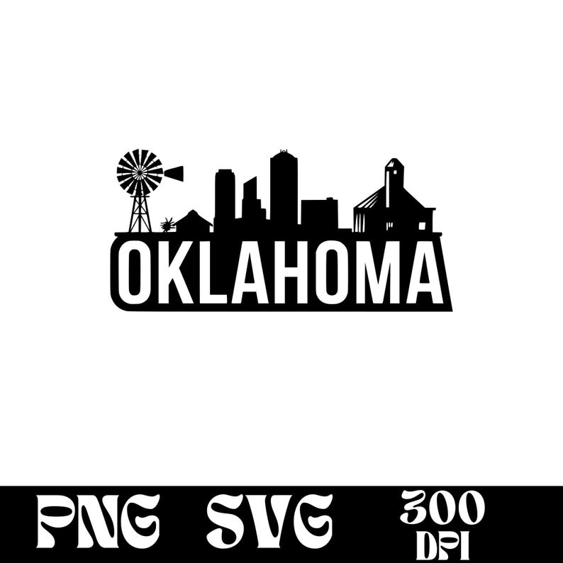 Oklahoma SVG Design, Oklahoma Logo, Oklahoma Vector, Skyline PNG ...