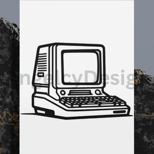 Computer SVG Designs, PC Logo, Laptop Vector, Old School Computer PNG ...