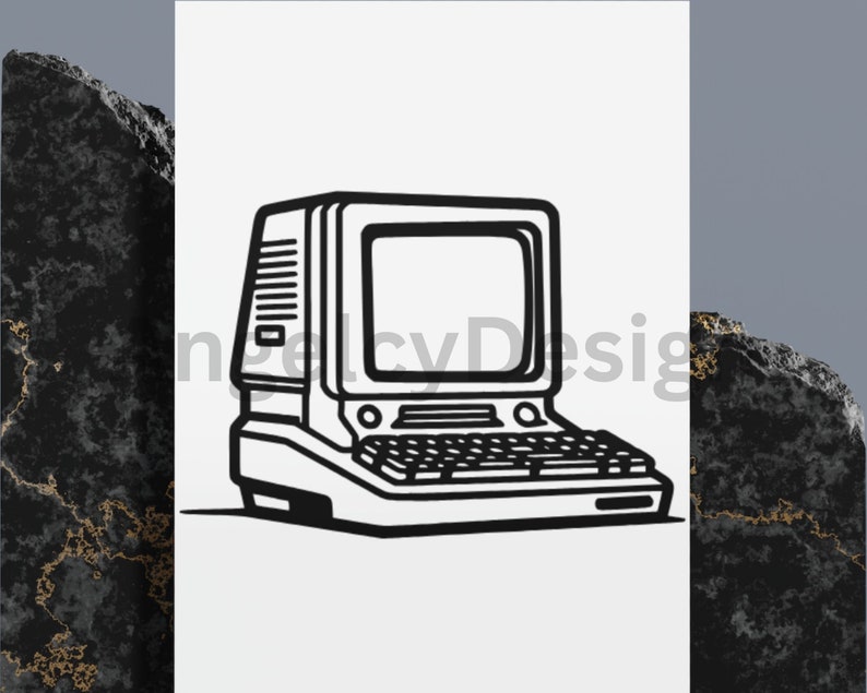 Computer SVG Designs, PC Logo, Laptop Vector, Old School Computer PNG ...