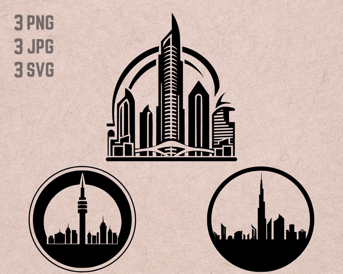 Dubai Skyline SVG Designs Dubai Logo Dubai Skyline Vector - Etsy