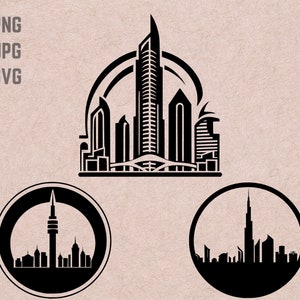 Dubai Skyline SVG Designs, Dubai Logo, Dubai Skyline Vector, Skyline ...
