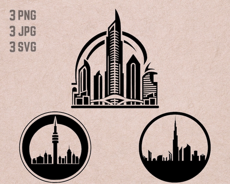 Dubai Skyline SVG Designs, Dubai Logo, Dubai Skyline Vector, Skyline ...