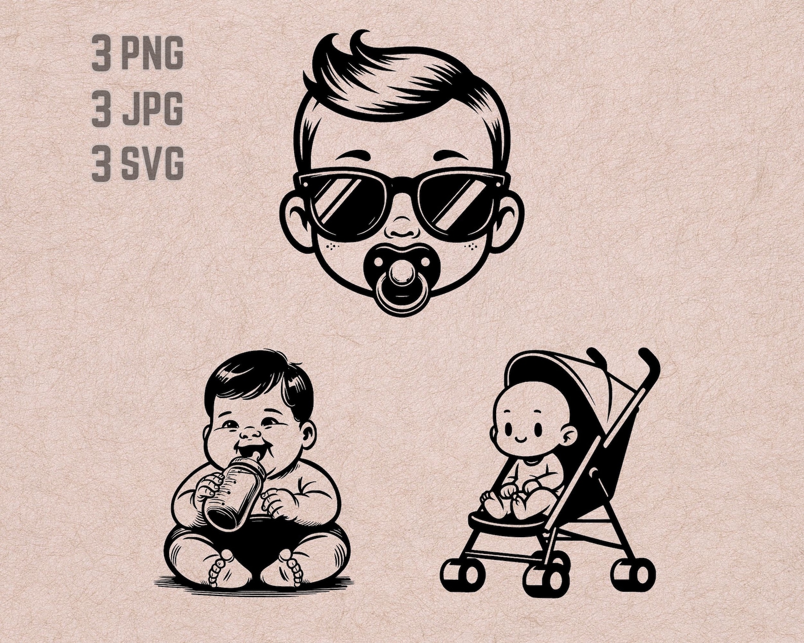 Cute Baby SVG Designs, Baby Vector, Cute Baby PNG, Baby Bundle ...
