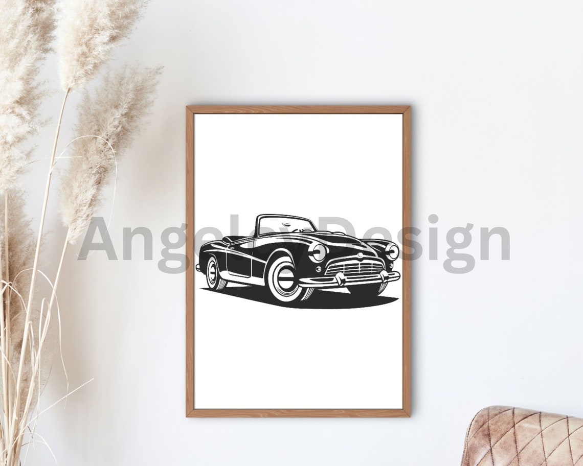 Vintage Convertible Car SVG Designs, Classic Convertible Car ...