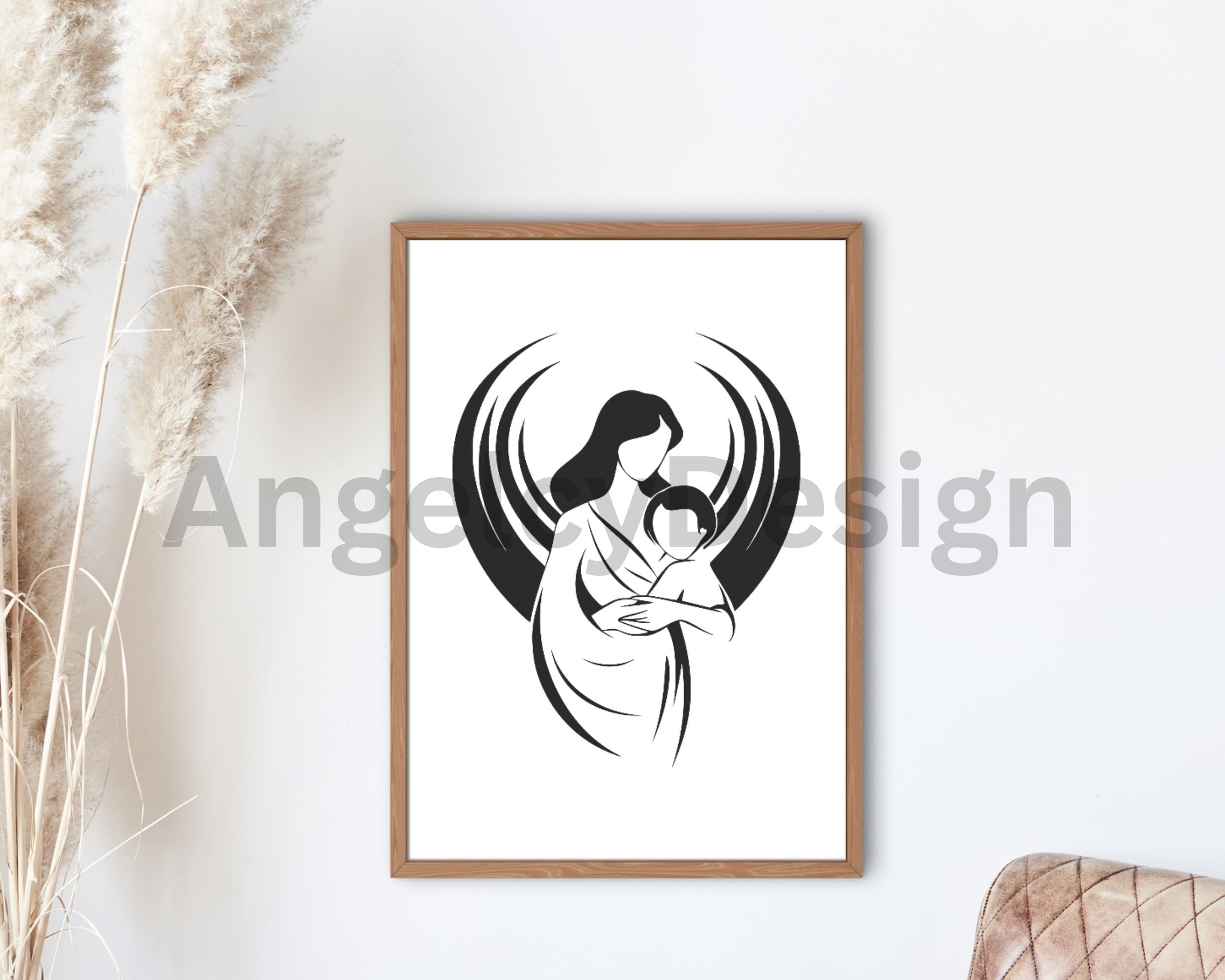 Guardian Angel Mom SVG Designs, Memorial Vector, Mother PNG, Mom Love ...