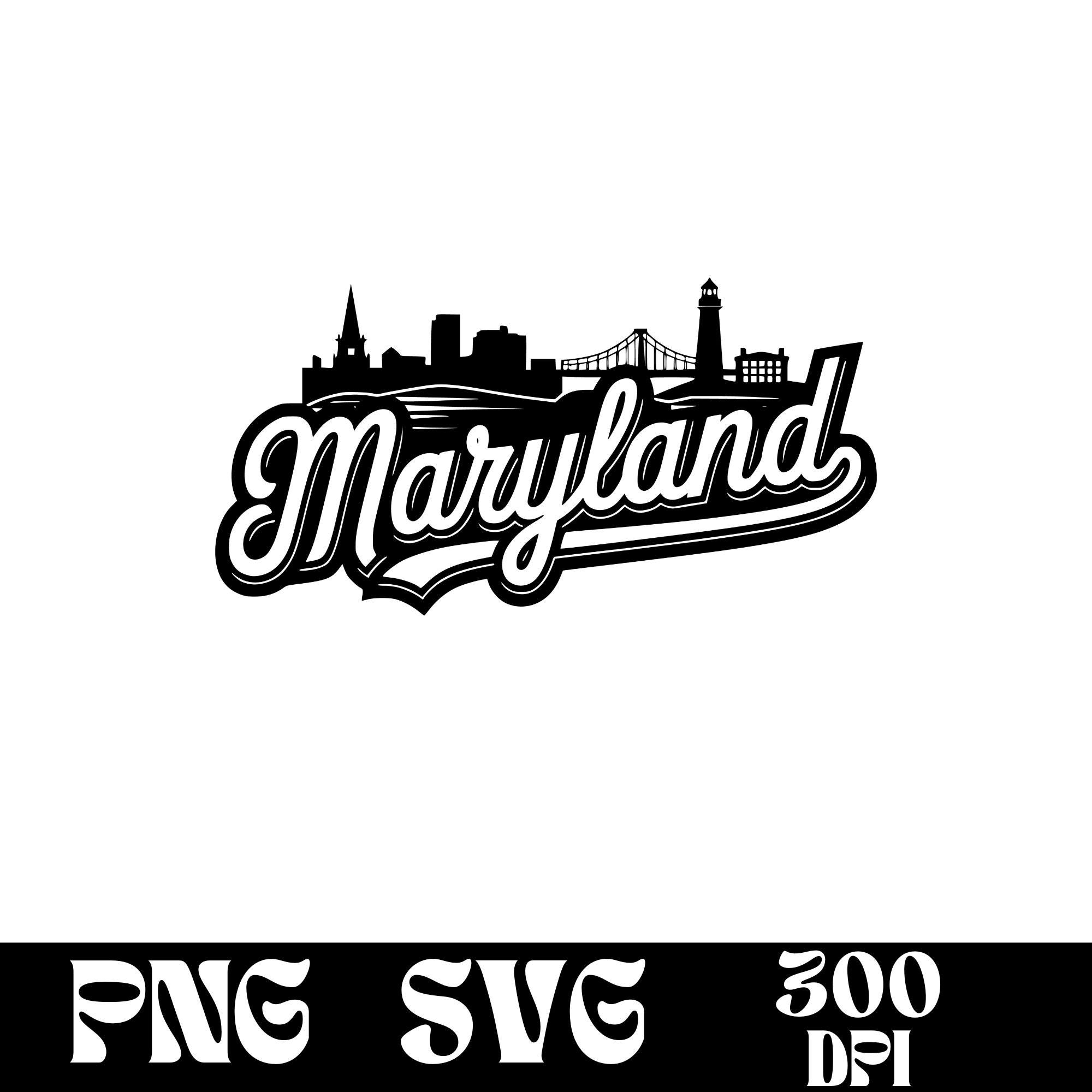 Maryland SVG Design, Maryland Logo, Maryland Vector, Maryland Skyline ...
