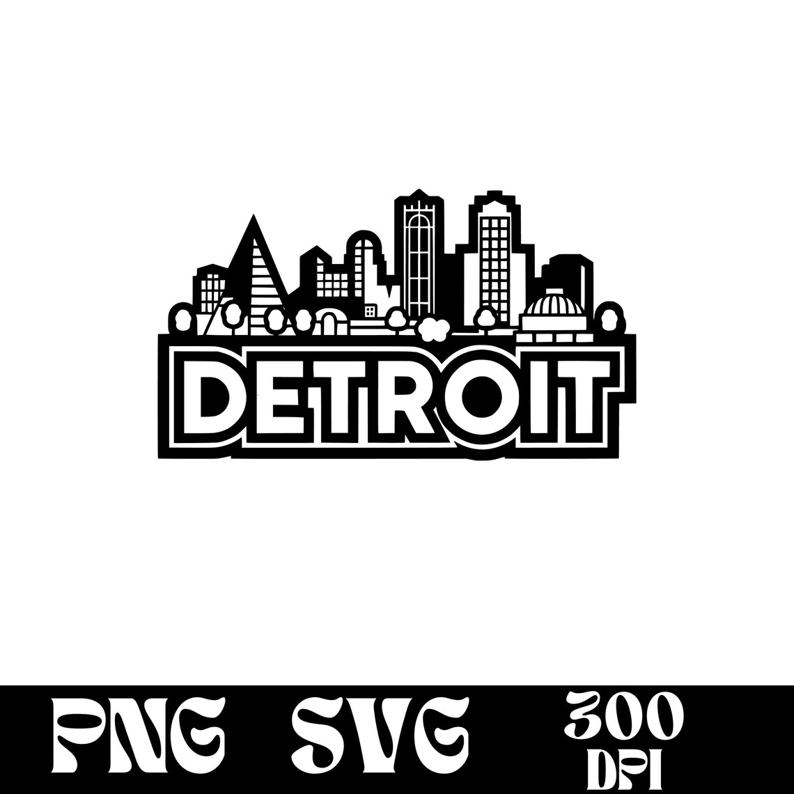 Detroit Skyline SVG Design, Detroit Logo, Detroit Skyline Vector ...