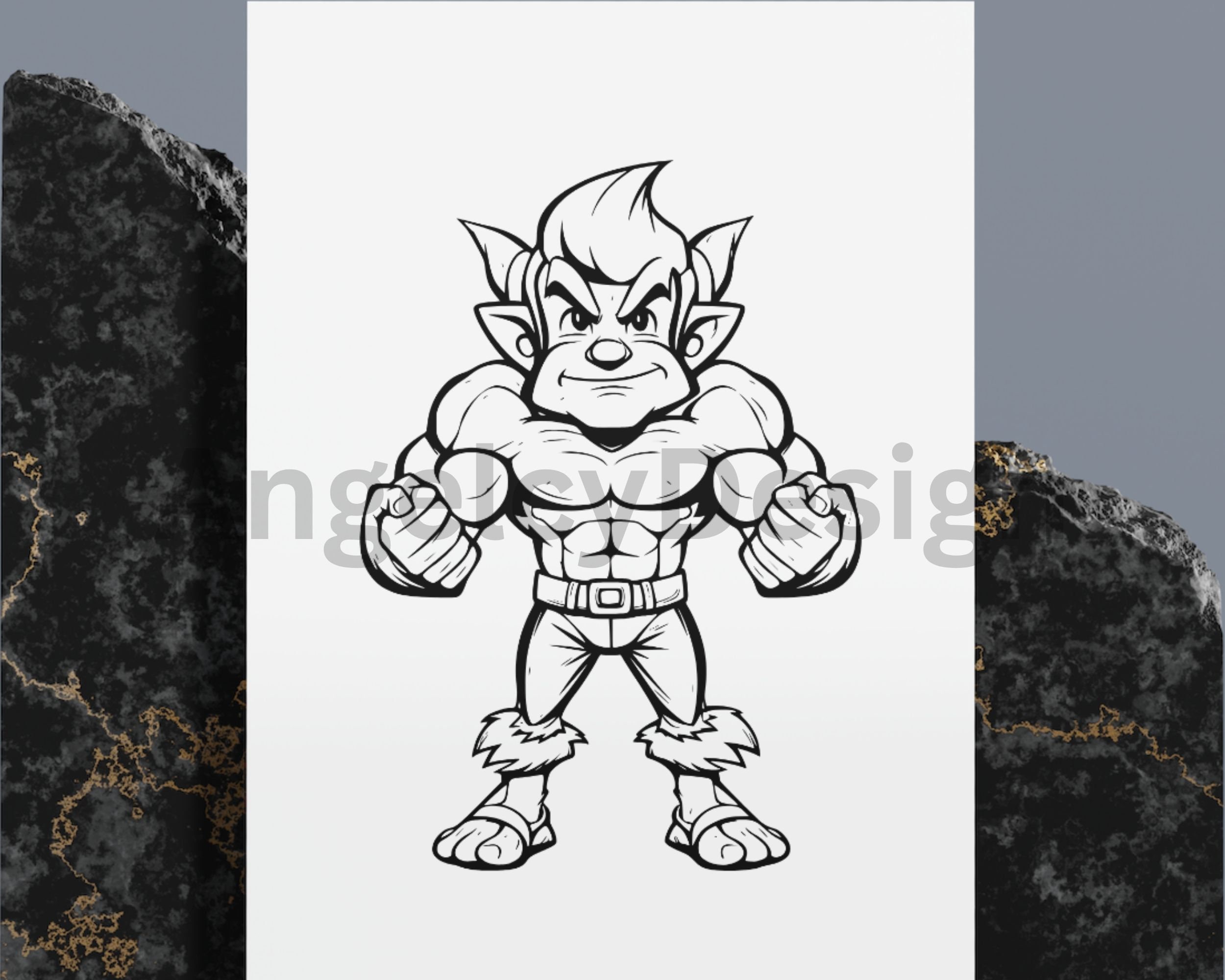 Bodybuilder Elf Svg Designs, Gym Logo Vector, Christmas Fitness PNG ...