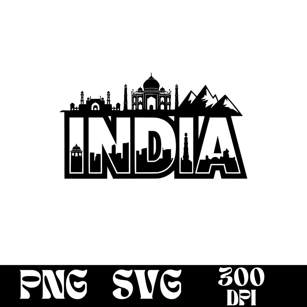 India SVG Design, India Logo, Hindu Vector, India PNG, India Skyline ...