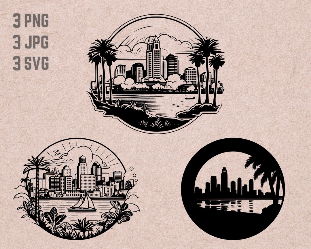 San Diego Skyline SVG Designs, San Diego Logo, San Diego Skyline Vector ...