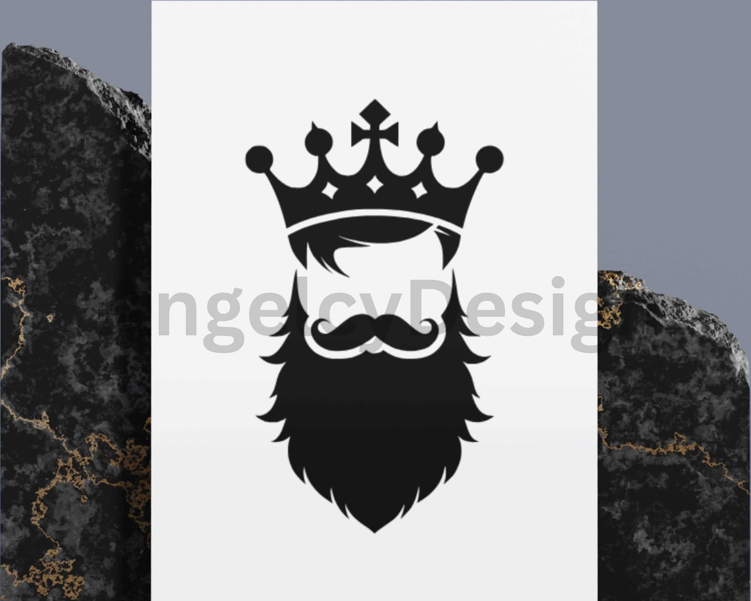 Beard Face SVG Designs, Crown Beard Logo, Cowboy Beard Vector, Cap ...