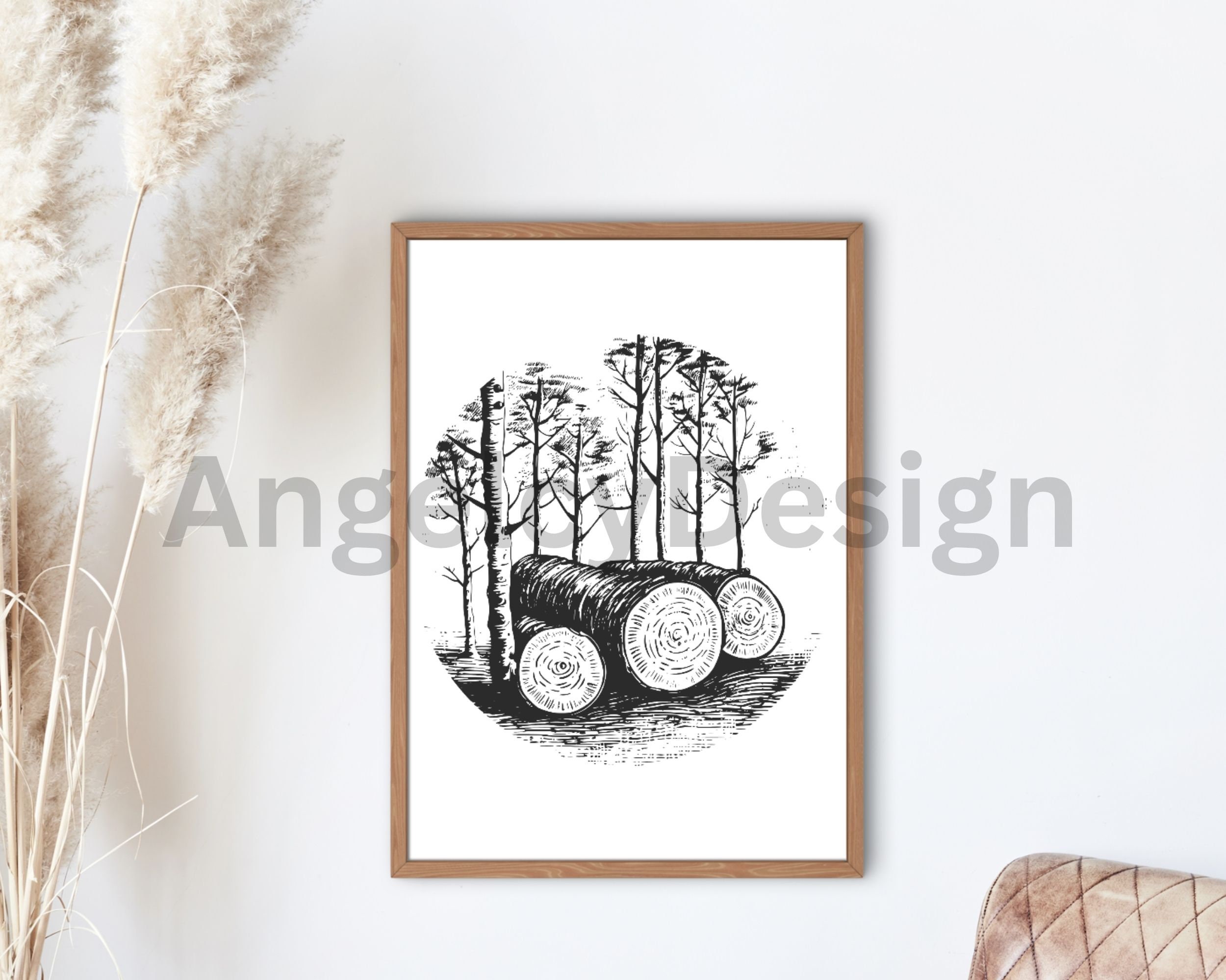 Birch Tree SVG Designs, Birch Logo, Birch Logs Vector, Forest PNG ...