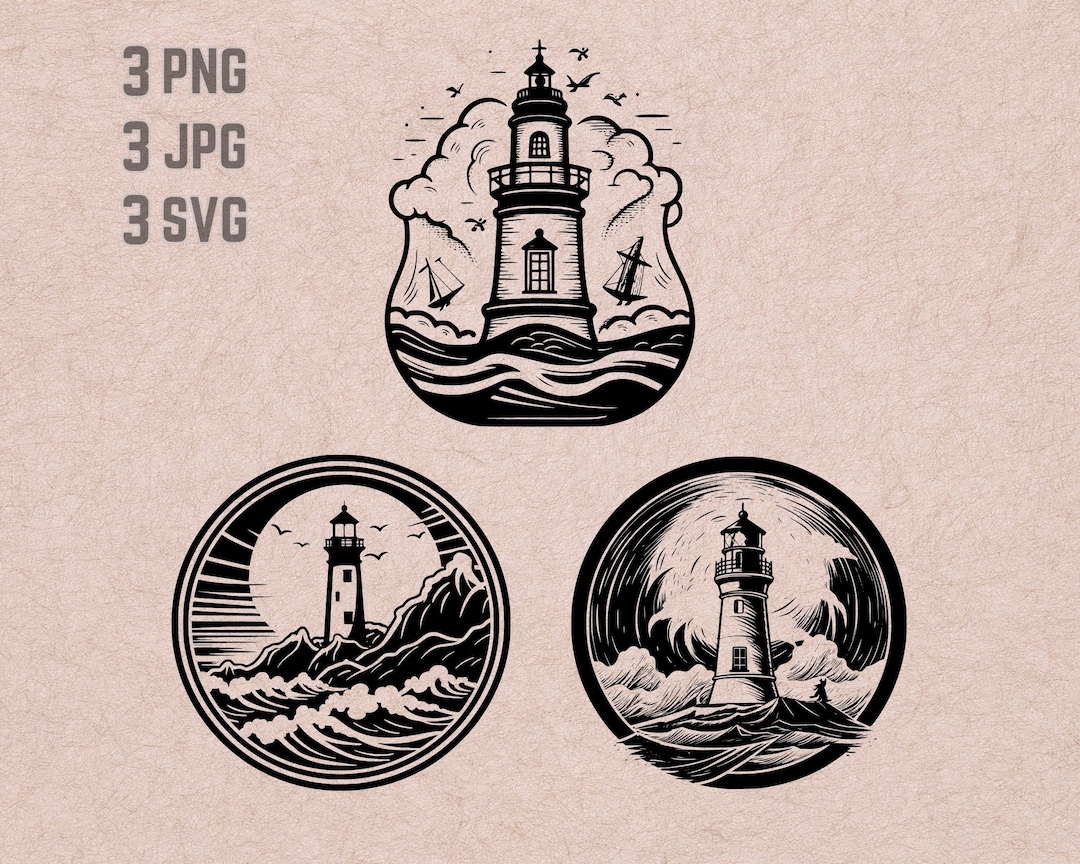 Lighthouse SVG Designs, Lighthouse Logo, Sailing Vector, Storm PNG ...