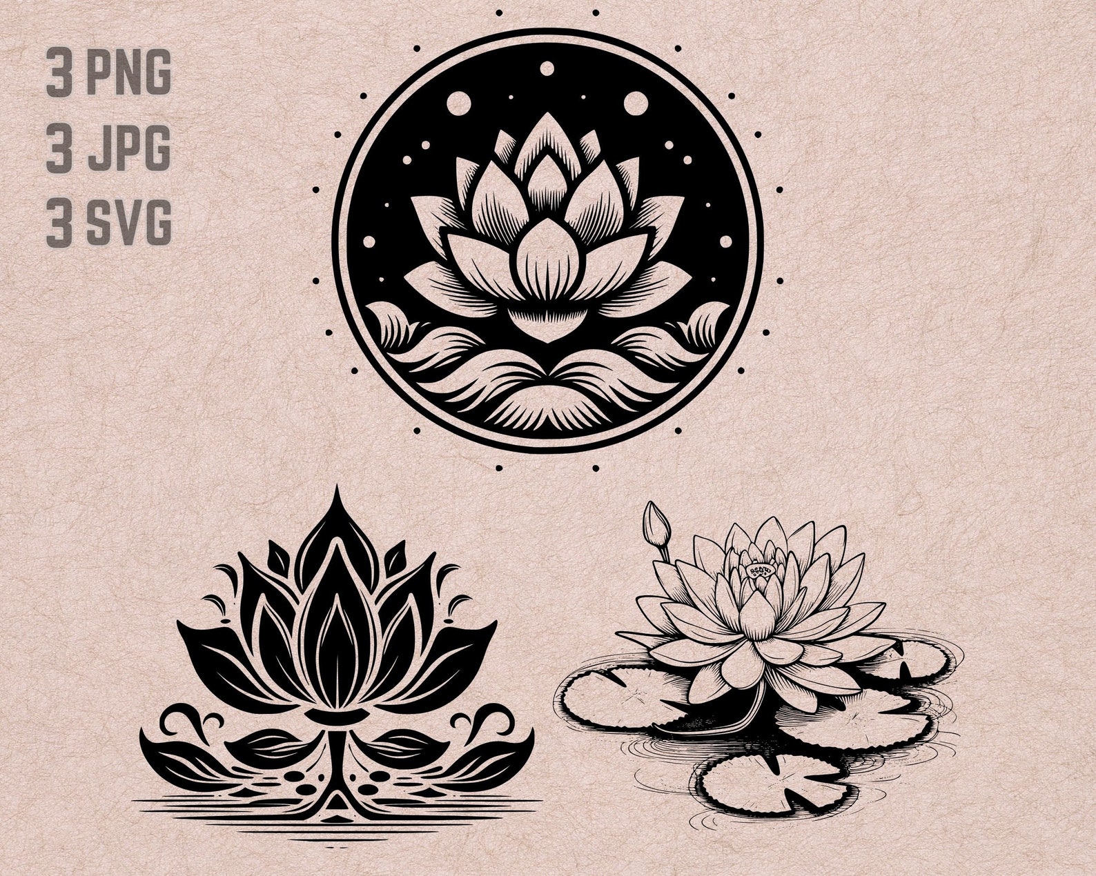Lotus SVG Designs, Lotus Logo, Flower Vector, Lotus Scene Png, Lotus ...