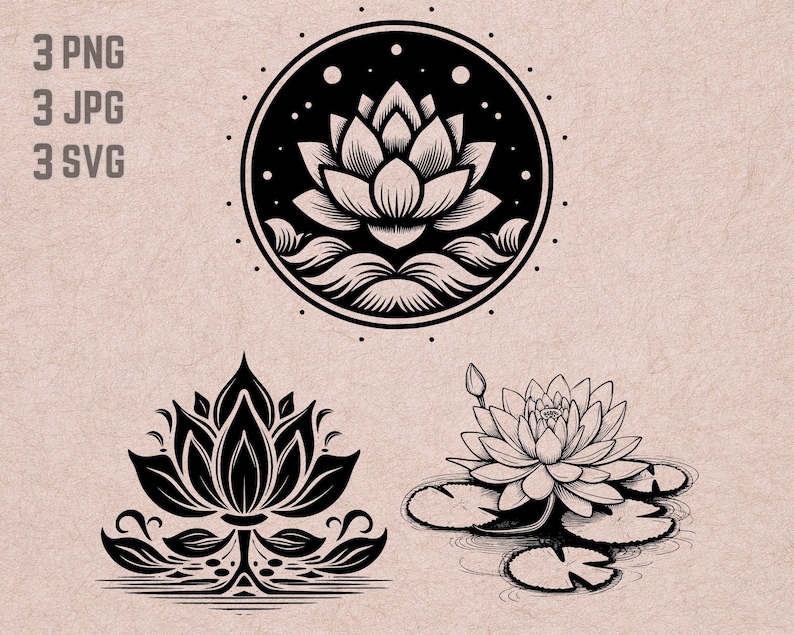 Lotus SVG Designs, Lotus Logo, Flower Vector, Lotus Scene Png, Lotus ...
