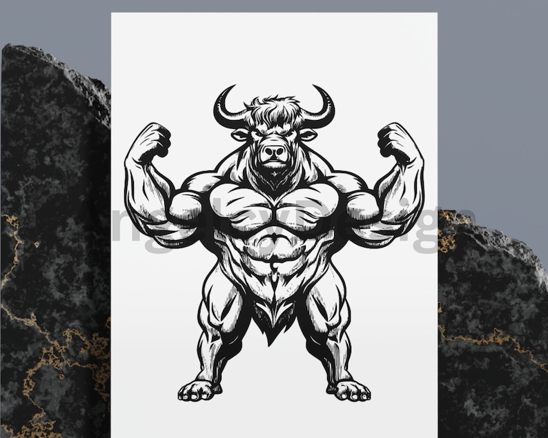 Bodybuilder Svg Designs, Gym Logo Vector, Zebra Hyena Bison Fitness PNG ...