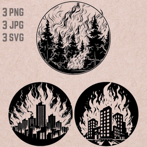 Forest Fire Svg - Etsy