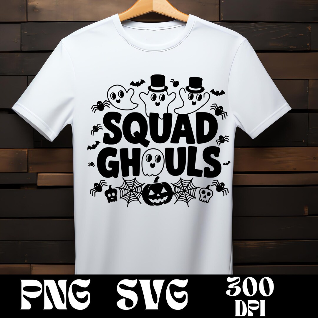 Squad Ghouls SVG & PNG | Cute Ghosts Halloween Design | Candy and ...