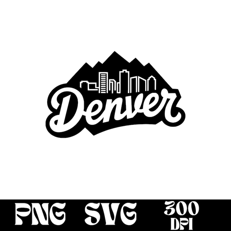 Denver Skyline SVG Design, Denver Logo, Denver Skyline Vector, Skyline ...