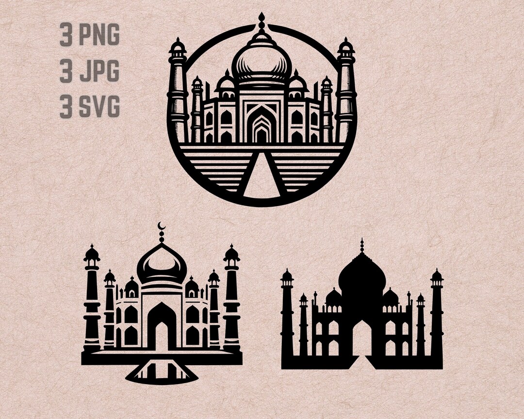Taj Mahal SVG Designs, Taj Mahal Logo, Hindu Vector, Agra Png, Famous ...