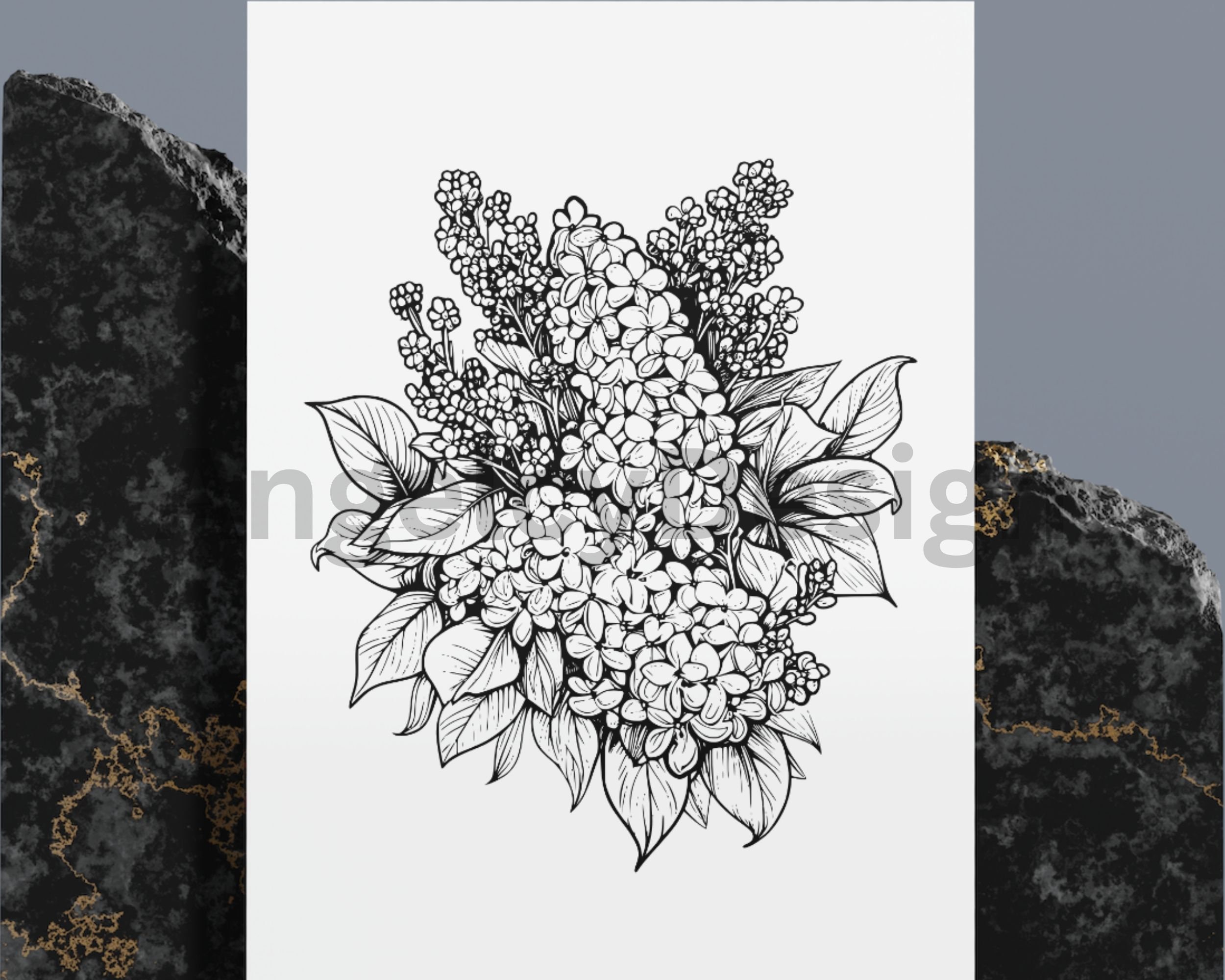 Lilac SVG Designs, Lilac Logo, Flower Vector, Lilac Bouquet Png, Lilac ...