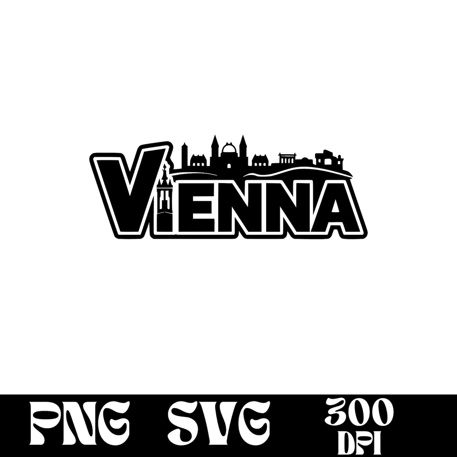 Vienna Skyline SVG Design, Vienna Logo, Vienna Skyline Vector, Skyline ...