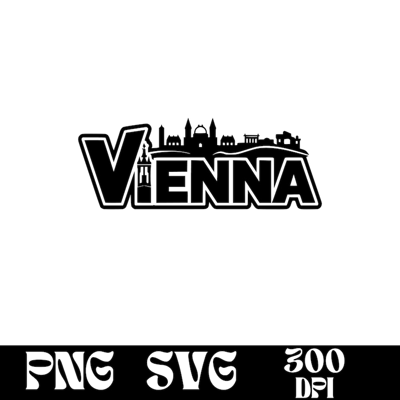 Vienna Skyline SVG Design, Vienna Logo, Vienna Skyline Vector, Skyline ...