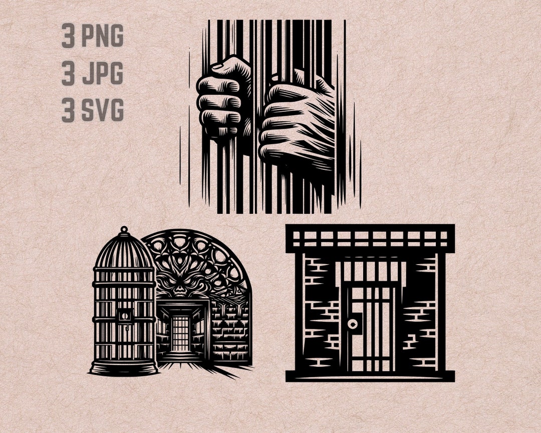 Prison Svg Designs, Jail Logo, Prison Cell PNG, Prison Bundle Clipart ...