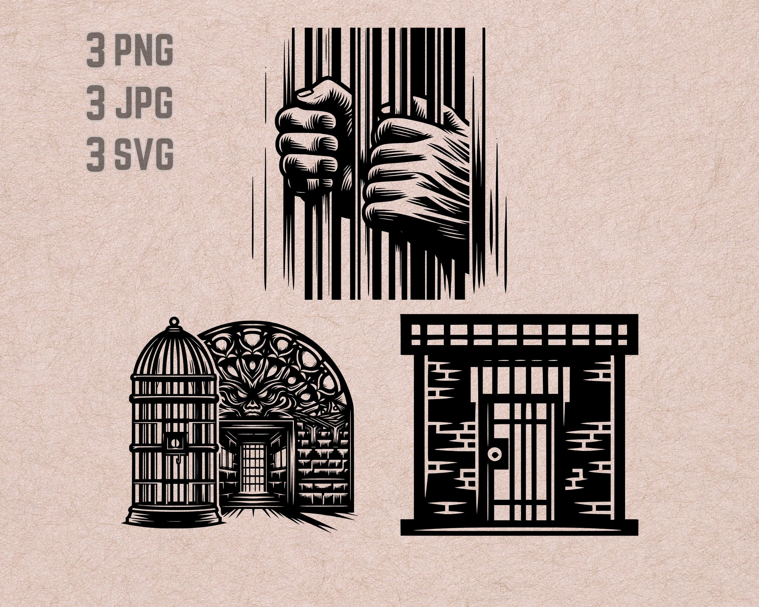 Prison Svg Designs, Jail Logo, Prison Cell PNG, Prison Bundle Clipart ...