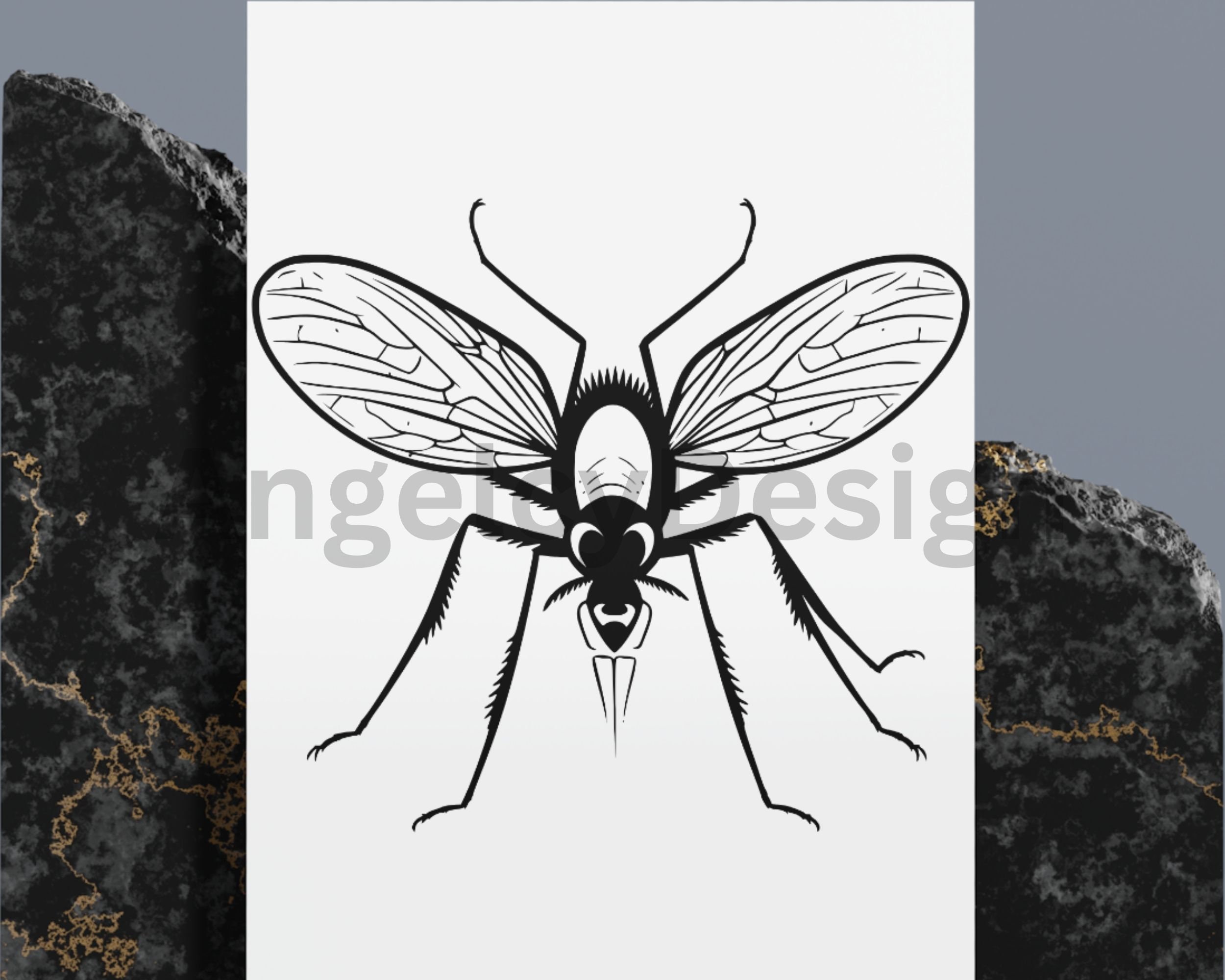 Mosquito SVG Designs, Mosquito Logo, Big Mosquito Vector, Mosquitoes ...