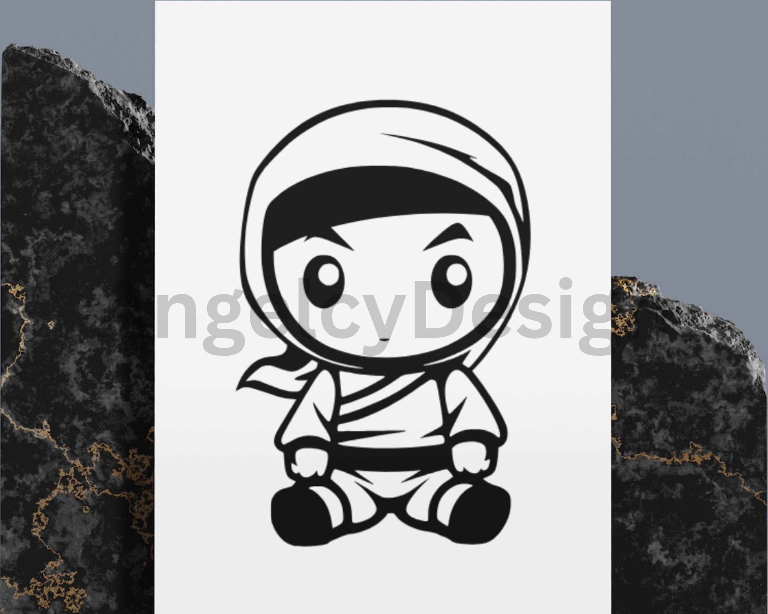 Cute Ninja Baby SVG Designs, Ninja Baby Vector, Cute Baby PNG, Ninja ...