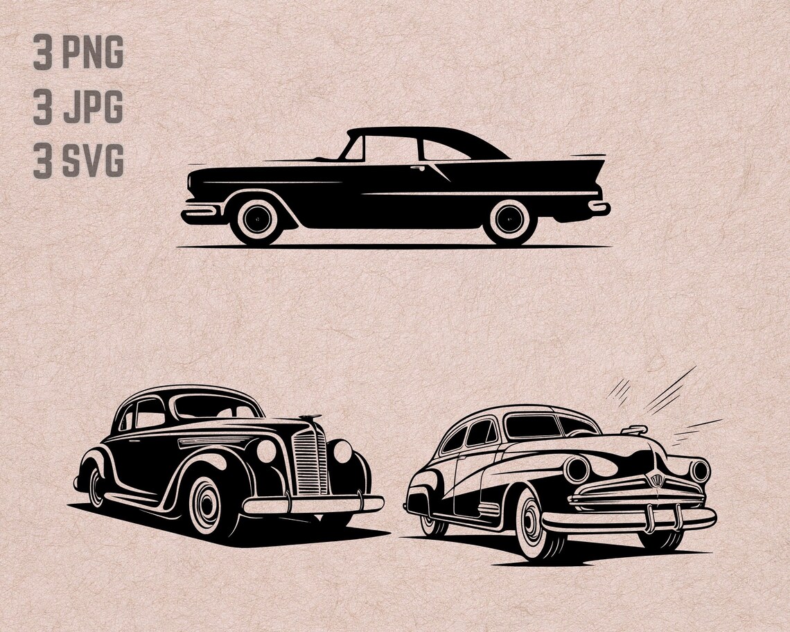 Vintage Classic Car SVG Designs, Classic Car, Retro Car Vector, Classic ...