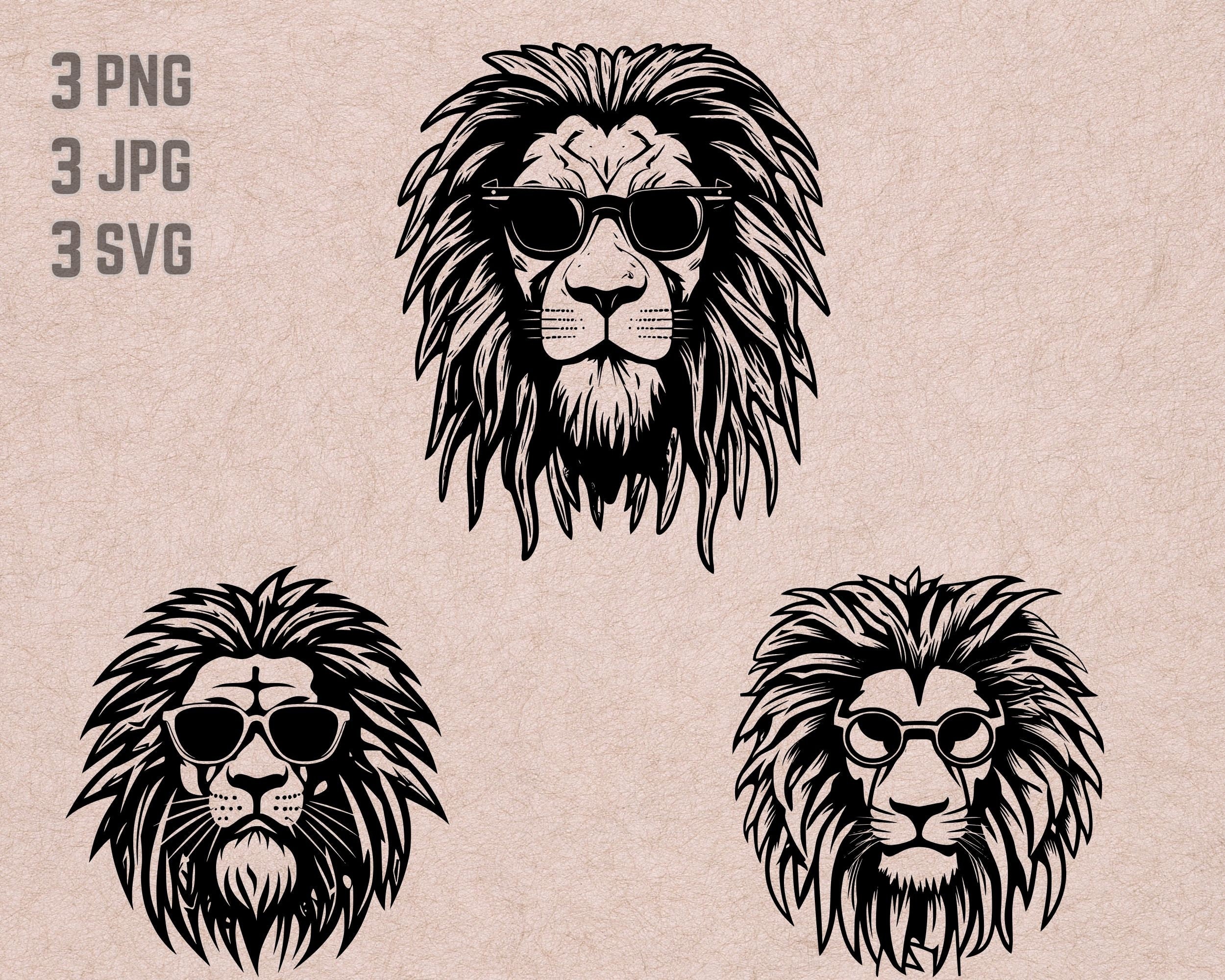 Lion With Sunglasses SVG Designs, Lion Logo, Cool Lion Vector ...