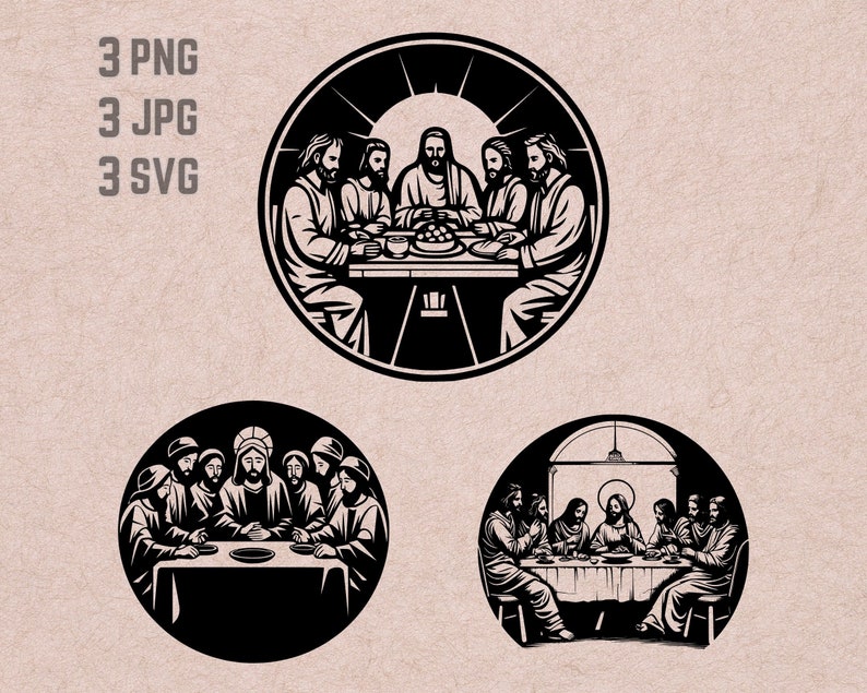 Last Supper SVG Designs, Jesus Logo, Christianity Vector, Christ PNG ...