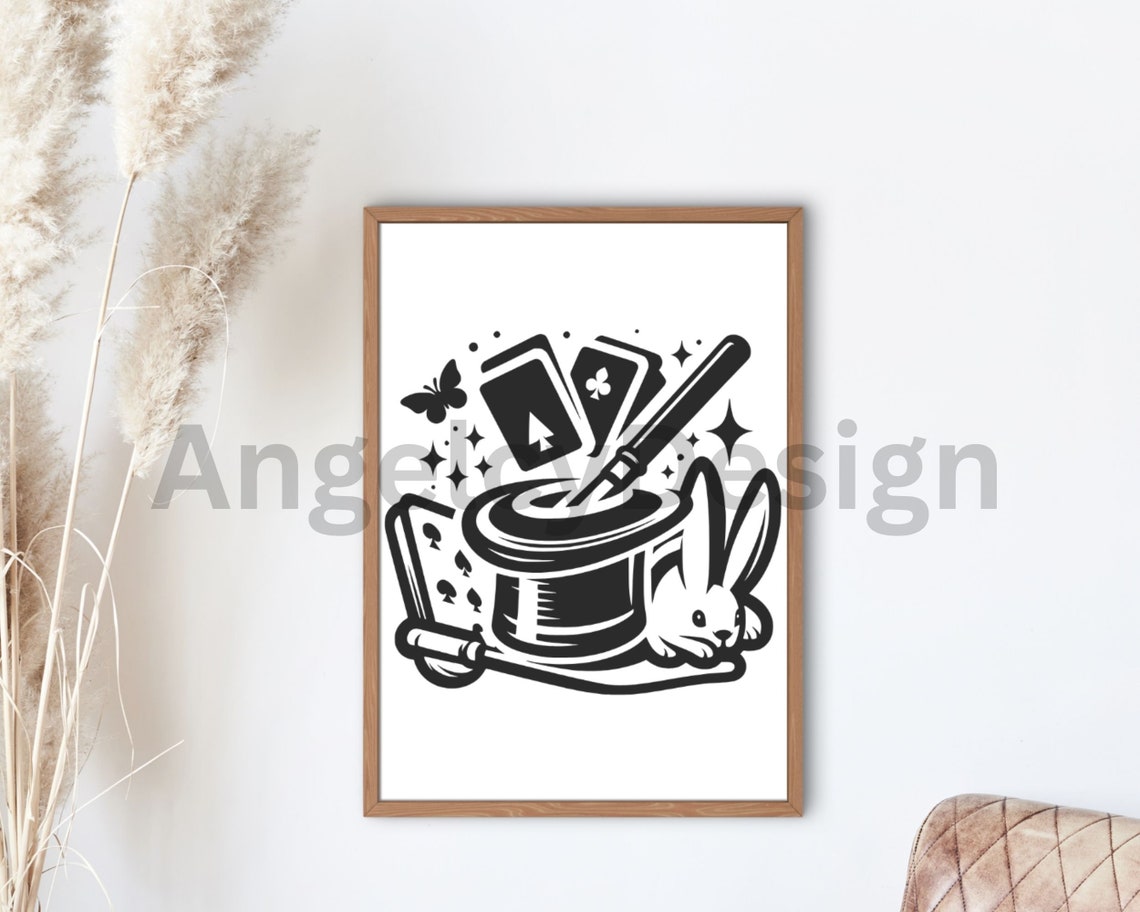 Magician SVG Designs, Magic Logo, Bunny in a Hat Vector, Magic Wand PNG ...