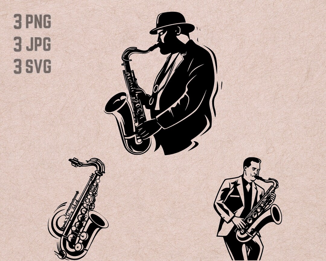Saxophone SVG Designs, Music Instrument Logo, Saxophone Vector ...