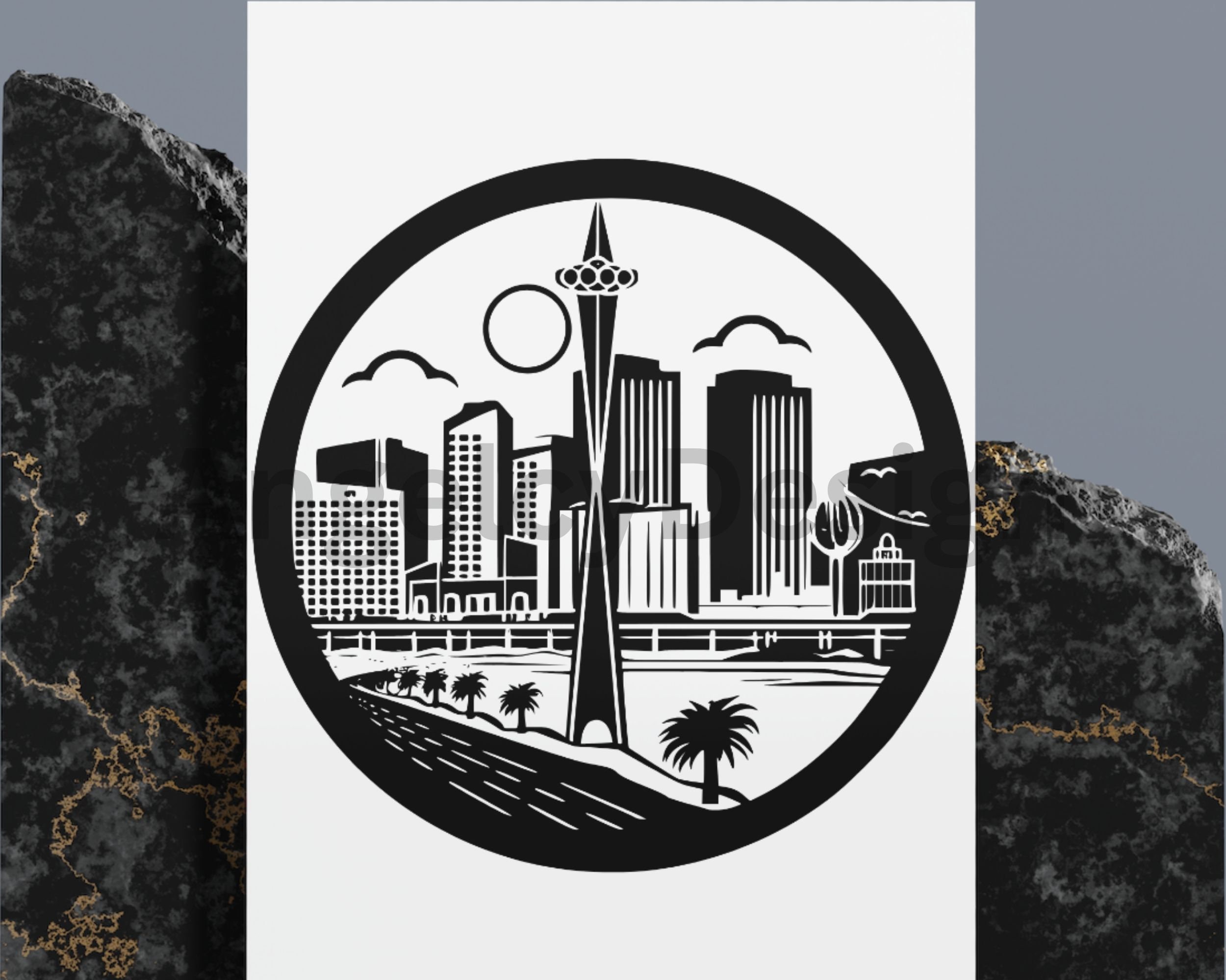 Las Vegas SVG Designs, Vegas Logo, Las Vegas Skyline Vector, Skyline ...