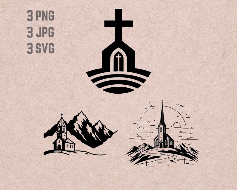 Church SVG Designs, Church Logo, Cross PNG, Christianity Bundle ...