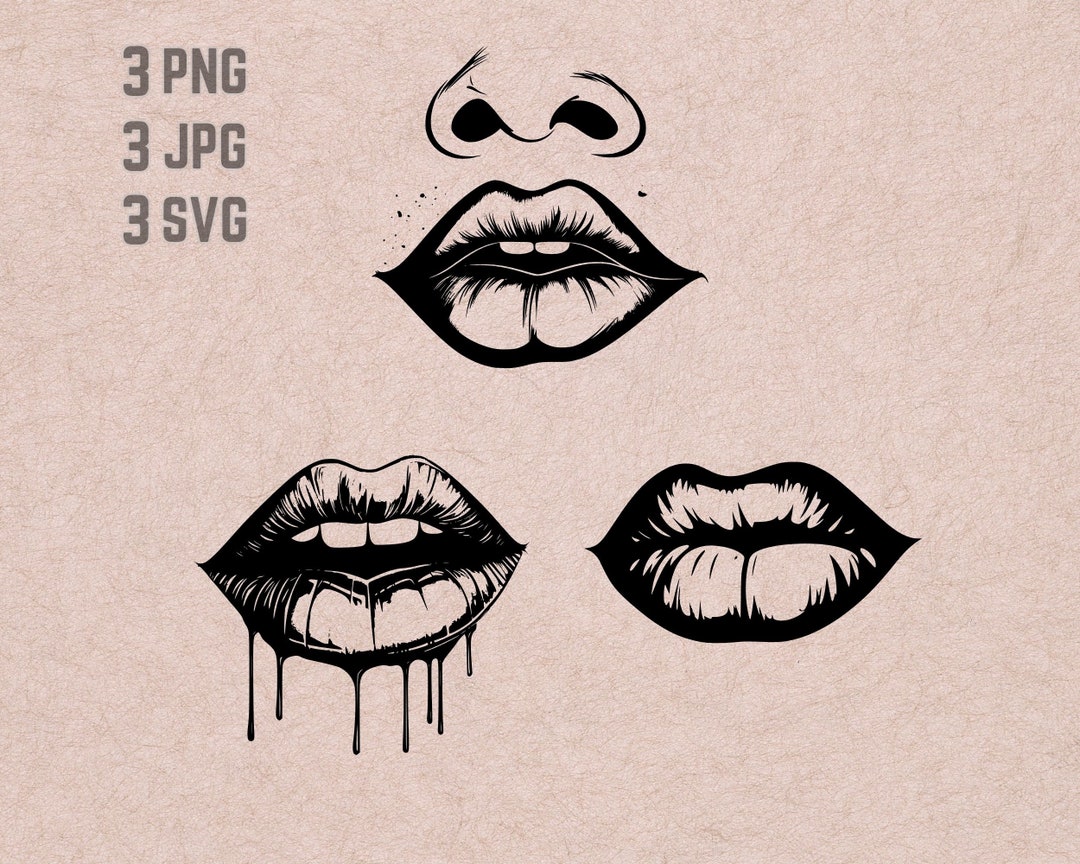Lips SVG Designs, Lips Logo, Mouth Vector, Teeth PNG, Lips Bundle ...