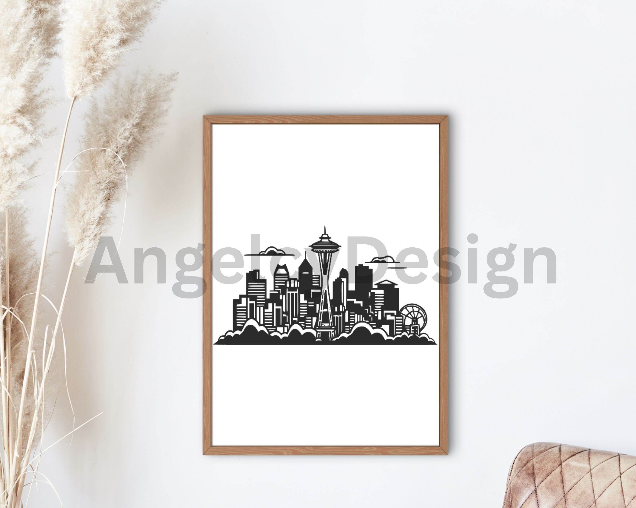 Seattle Skyline SVG Designs, Seattle Logo, Seattle Skyline Vector ...