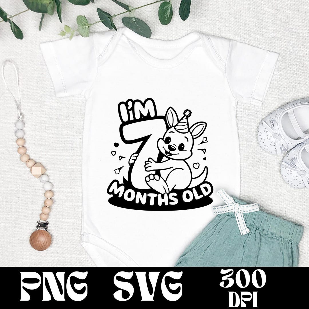I'm 7 Months Old SVG & PNG Design | Baby Month Marker | Cute Baby ...