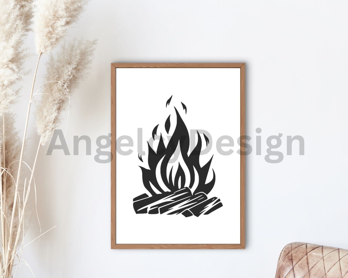 Bonfire SVG Designs, Fire Logo, Flames Vector, Fireplace PNG, Camping ...