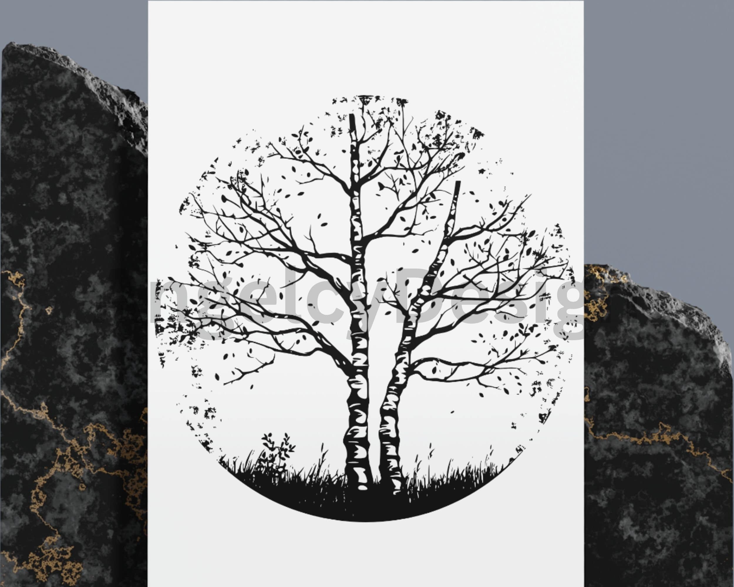 Birch Tree SVG Designs, Birch Logo, Birch Logs Vector, Forest PNG ...