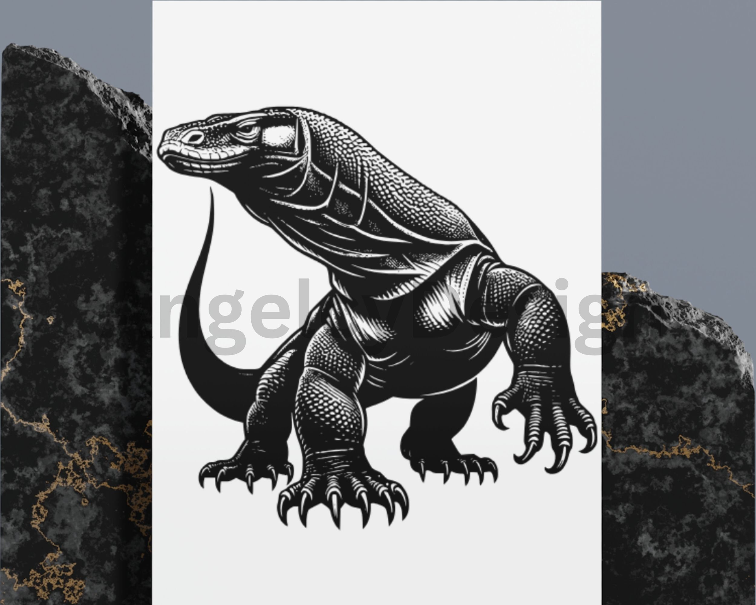 Komodo Dragon Svg Designs, Komodo Dragon Logo, Reptile PNG, Komodo ...