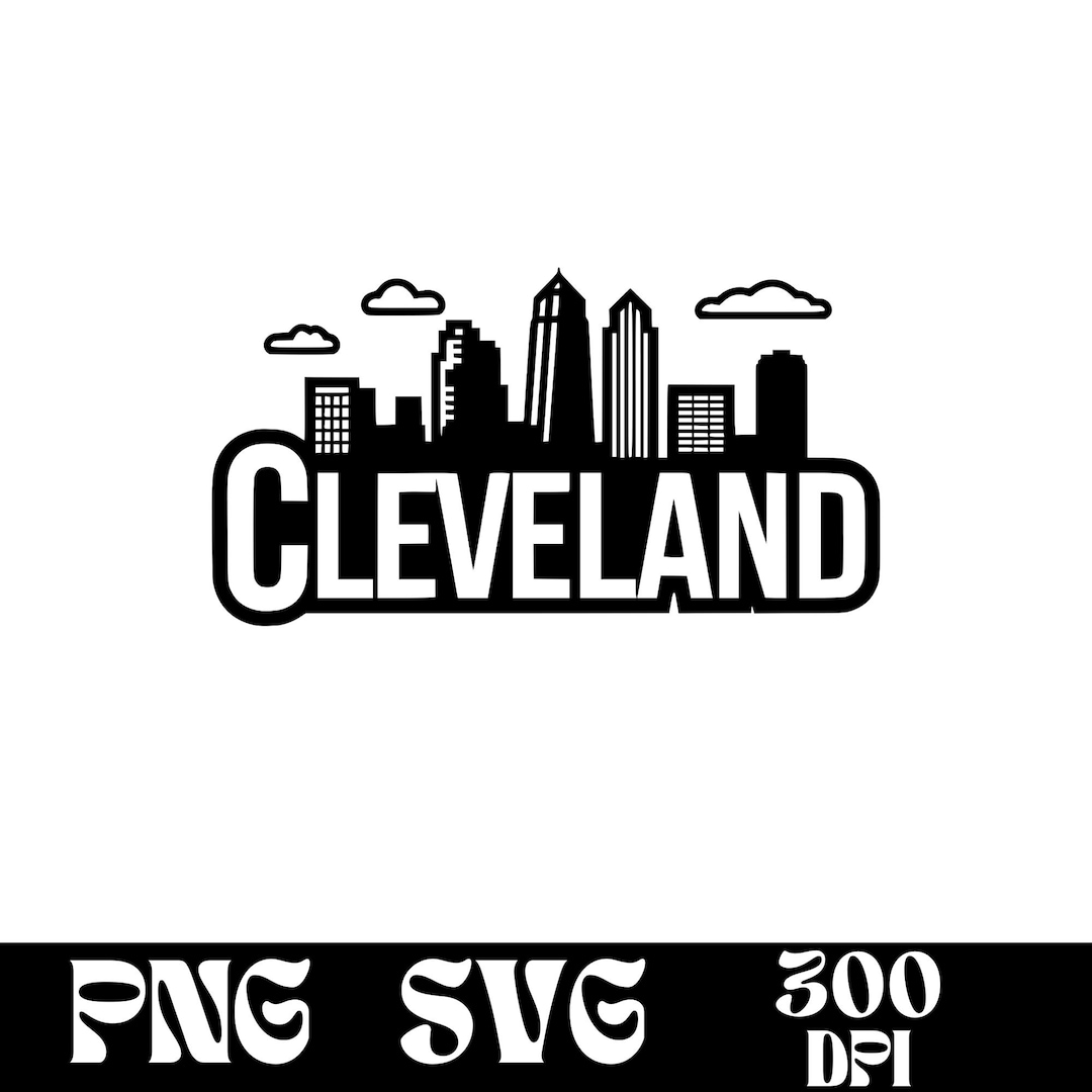 Cleveland Skyline SVG Design, Cleveland Logo, Cleveland Skyline Vector ...